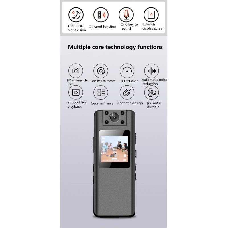 Mini caméra portable numérique 1080P écran HD professionnel magnétique ...